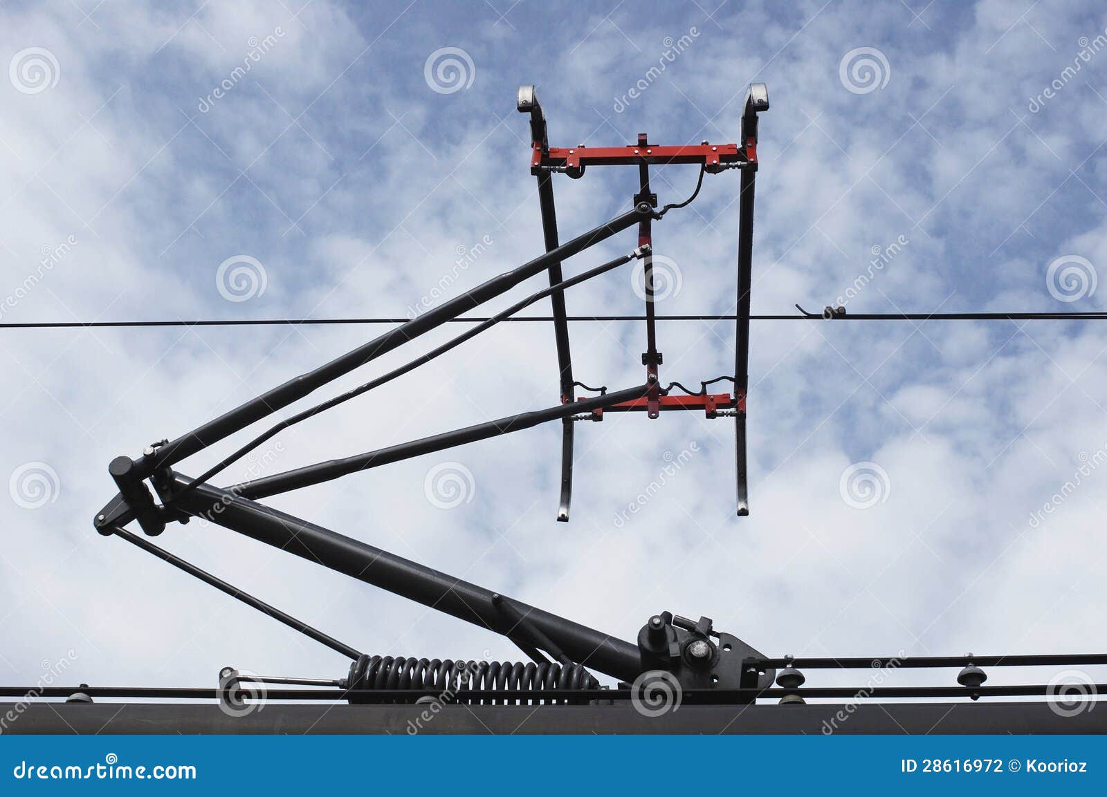 Pantographe de train photo stock. Image du railway, acier - 28616972