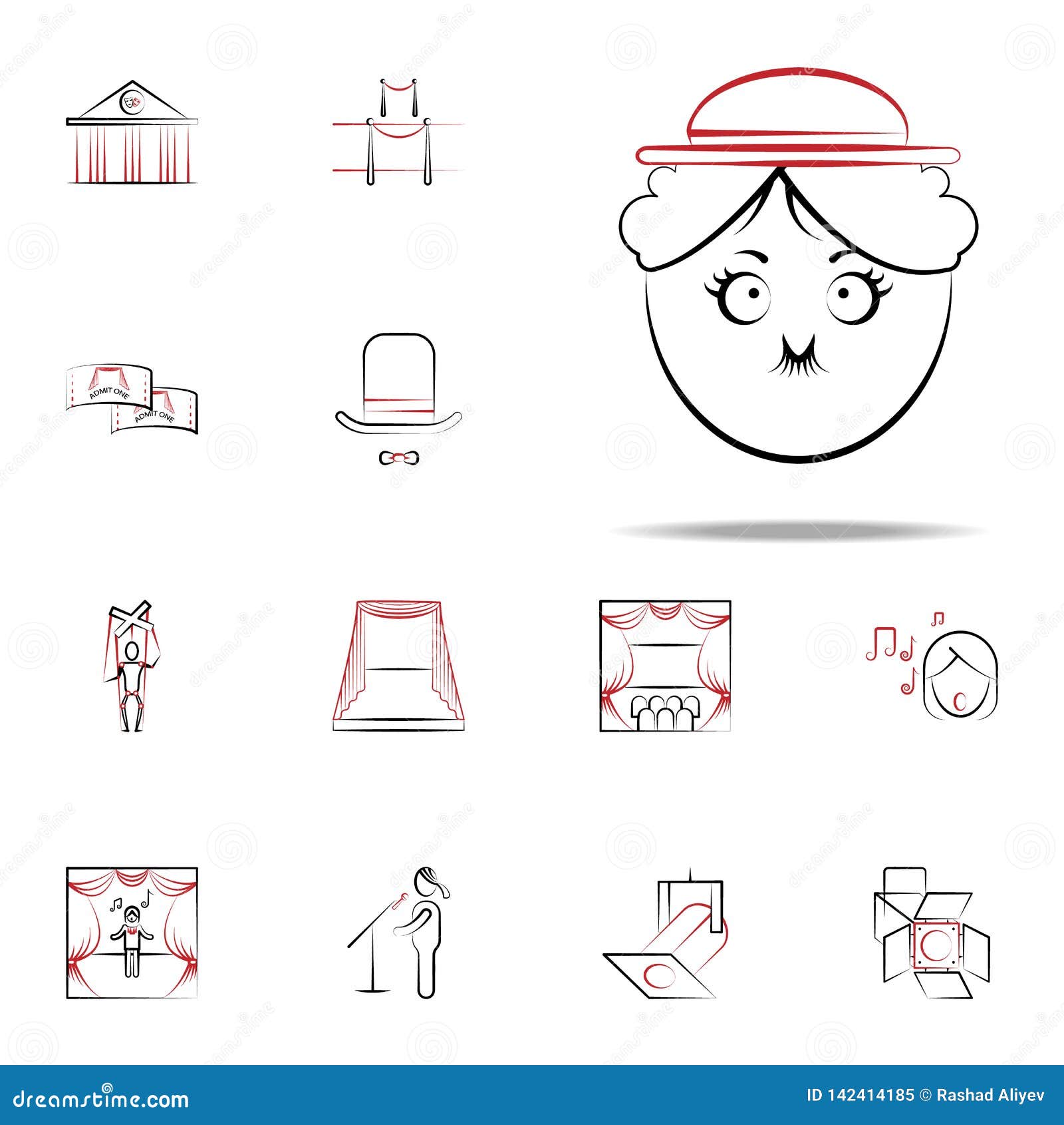 Pantomime Actor 2 Colored Line Icon. Simple Colored Element ...