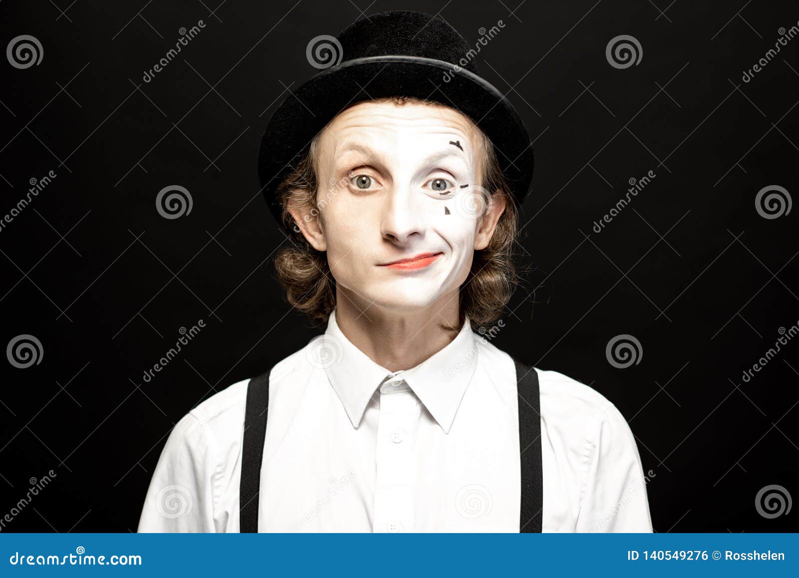 Pantomime on the Black Background Stock Photo - Image of people ...