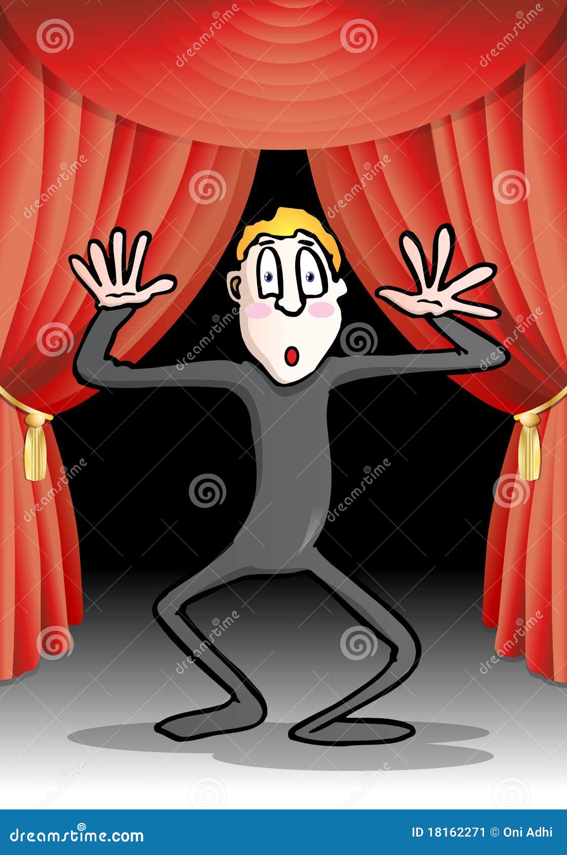 Pantomime Performance on Stage Stock Illustration - Illustration of ...