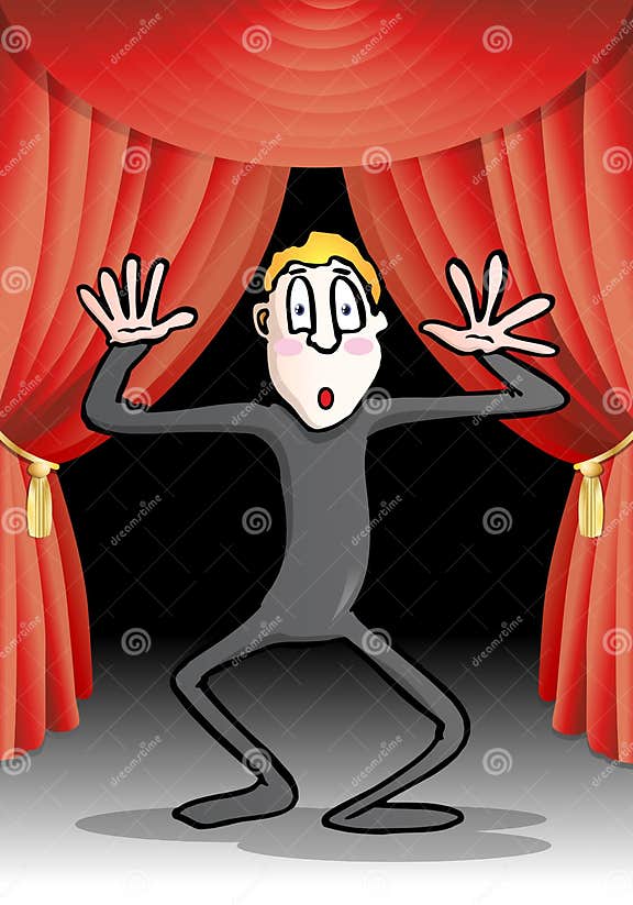 Pantomime Performance on Stage Stock Illustration - Illustration of ...