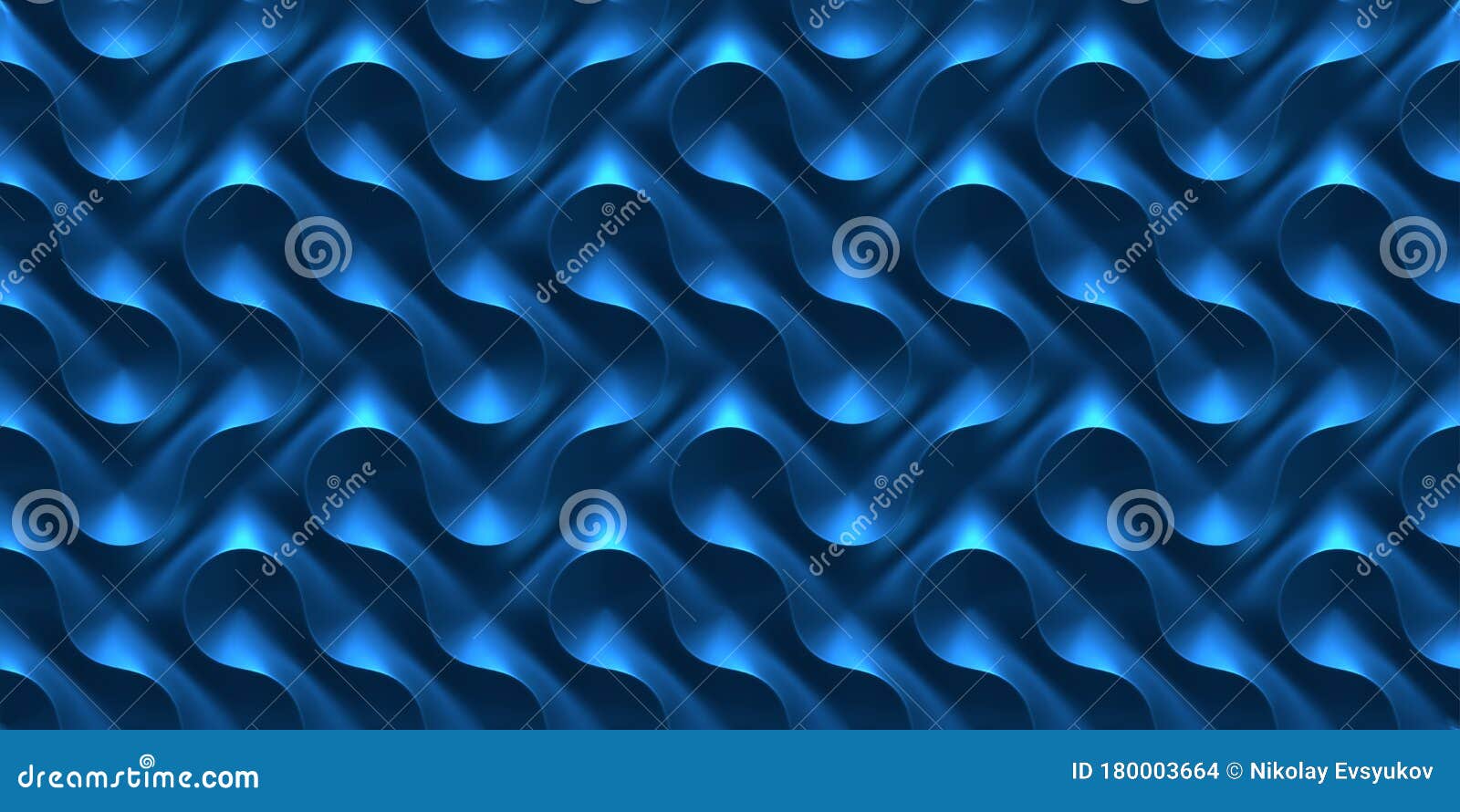 Pantone 2020 Blue Metallic Shiny Seamless Pattern Waves Light and ...