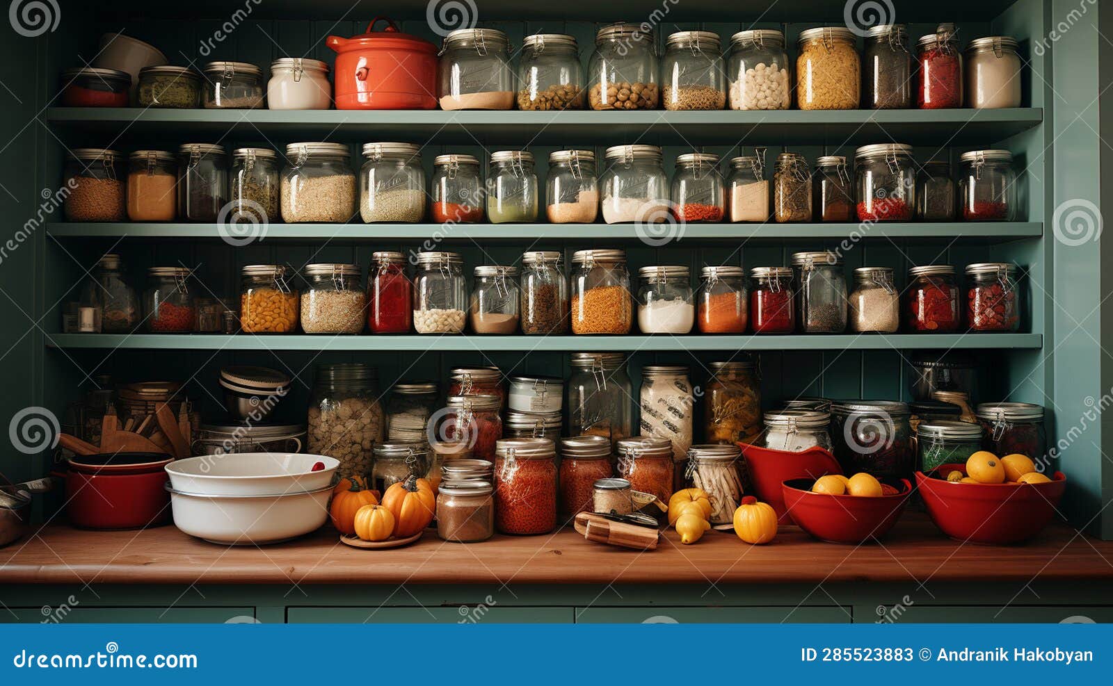 Pantry and Baking Ingredients. Generative Ai Stock Illustration ...