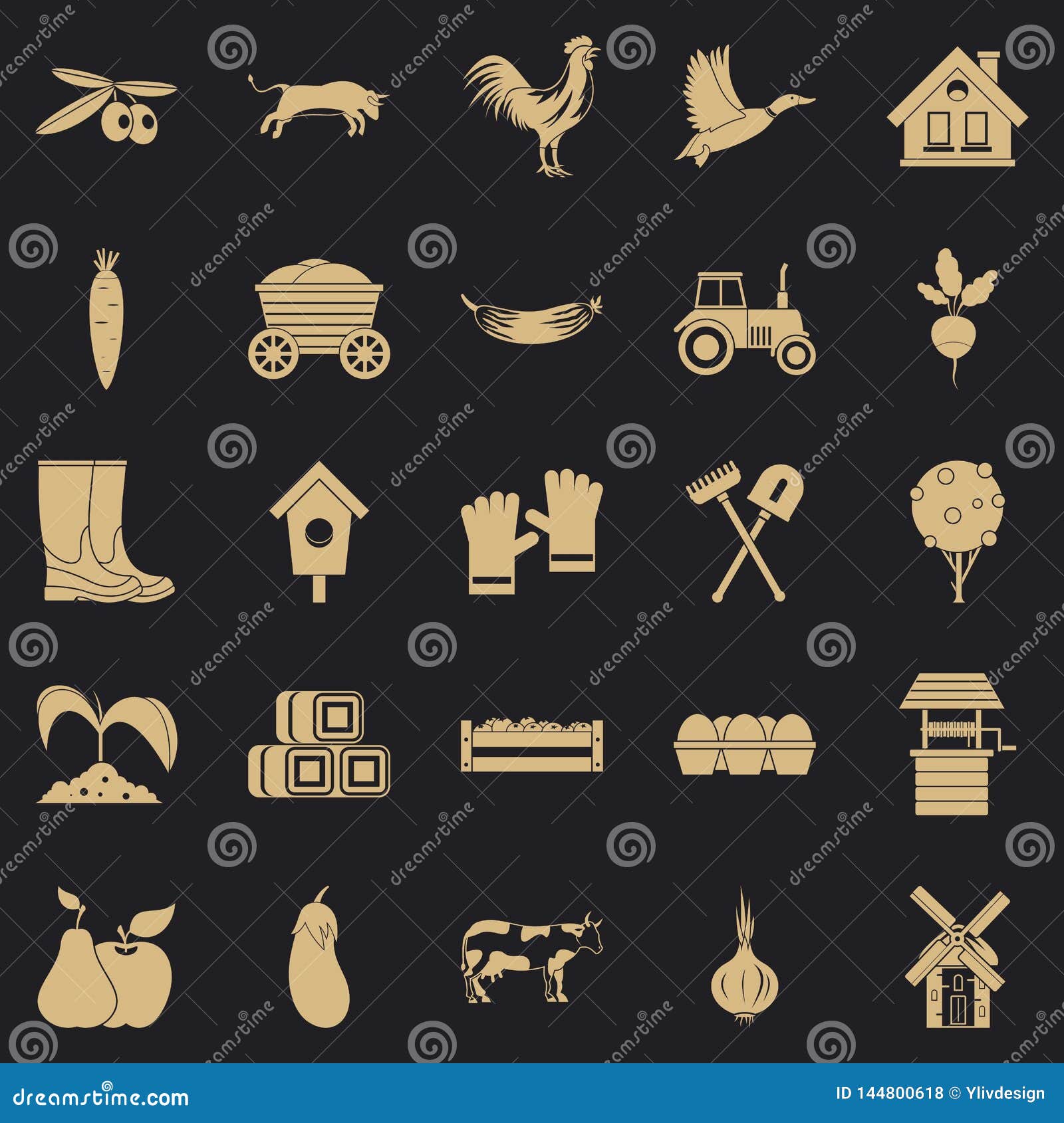 Pantry Icons Set, Simple Style Stock Vector - Illustration of food ...