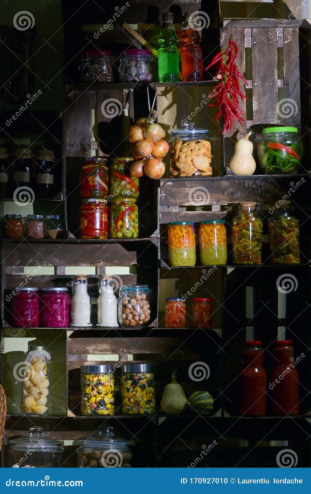 Pantry with Jars and Pickled Vegetables Stock Photo - Image of larder ...