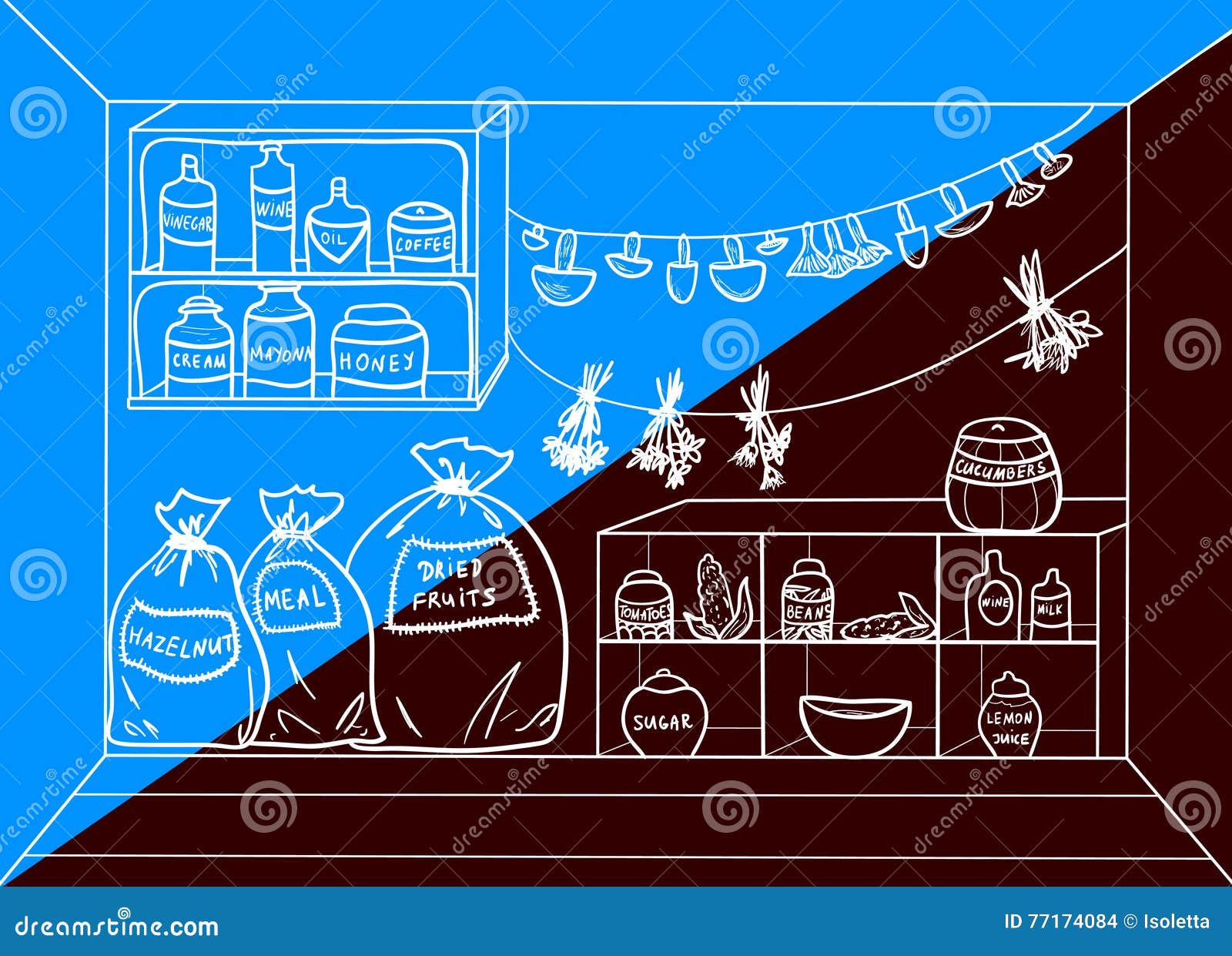 Pantry Vector illustratie vector illustratie. Illustration of oven ...