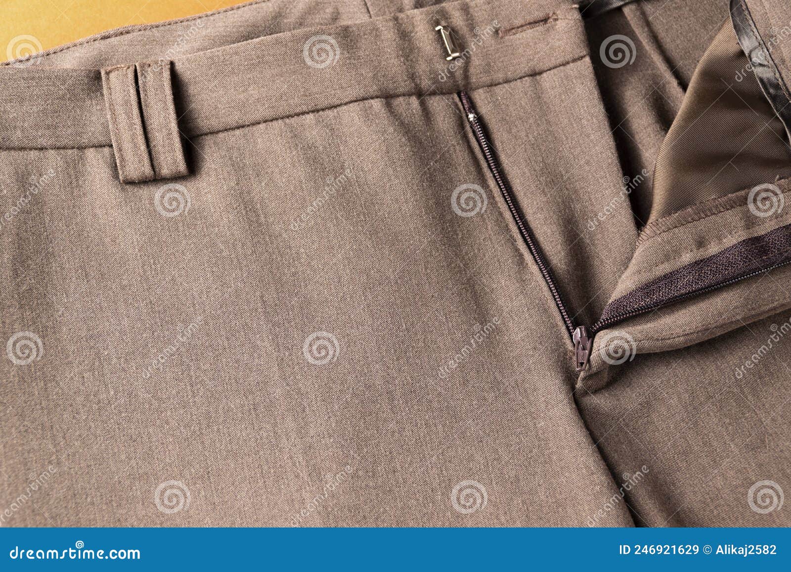 Pants Closure, Detail of the Seam of the Clothes Stock Image - Image of ...