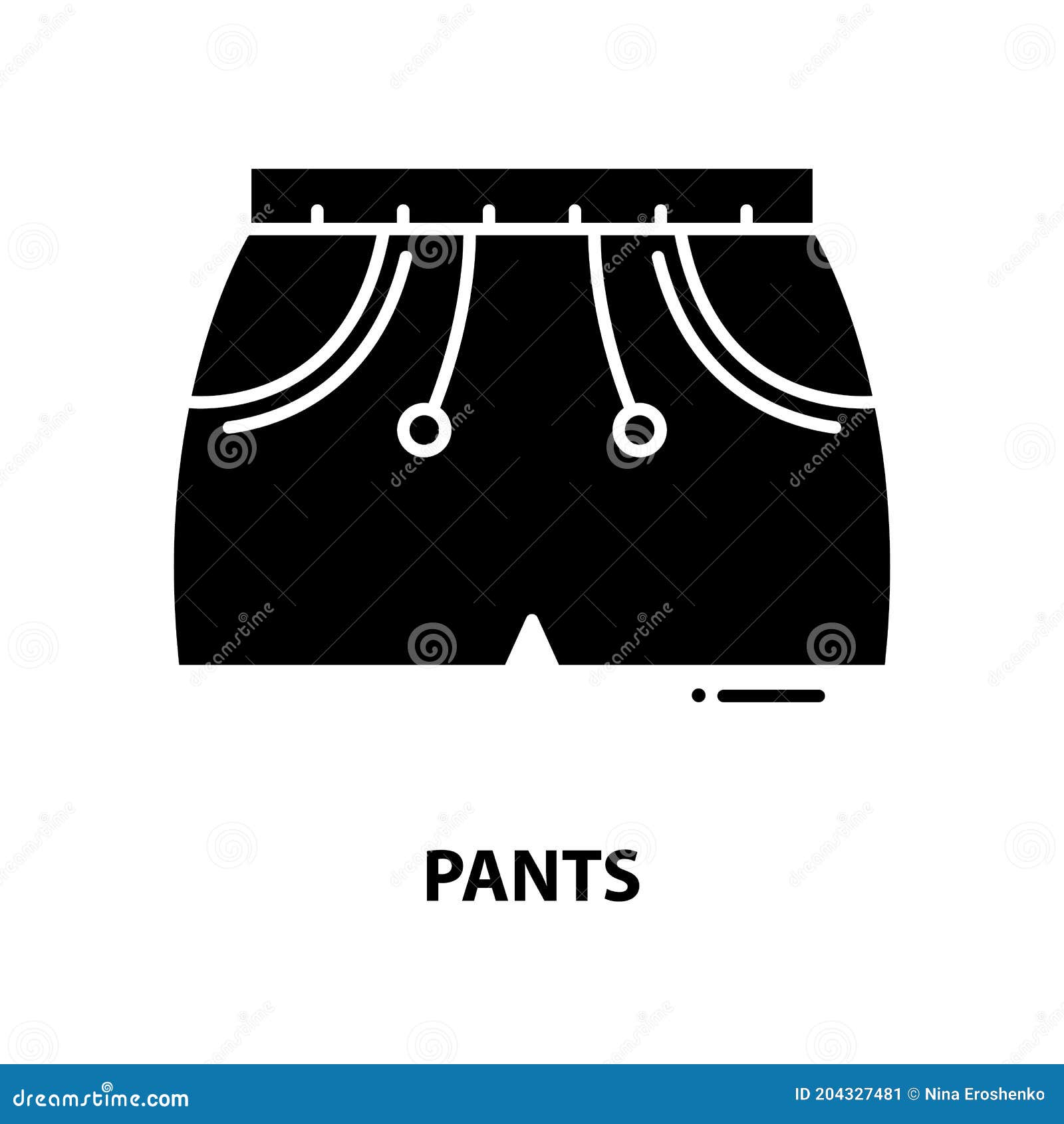 Pants Sign Icon, Black Vector Sign with Editable Strokes, Concept ...
