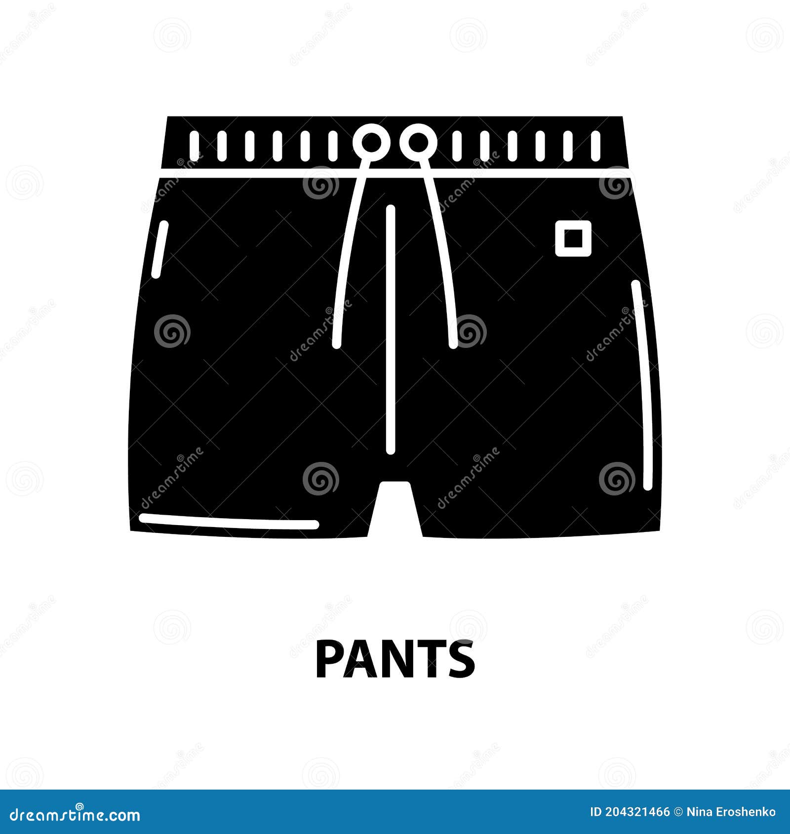 Pants Symbol Icon, Black Vector Sign with Editable Strokes, Concept ...