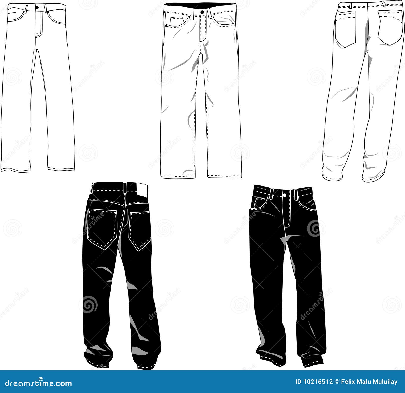 Pants template stock vector. Illustration of clothes - 10216512