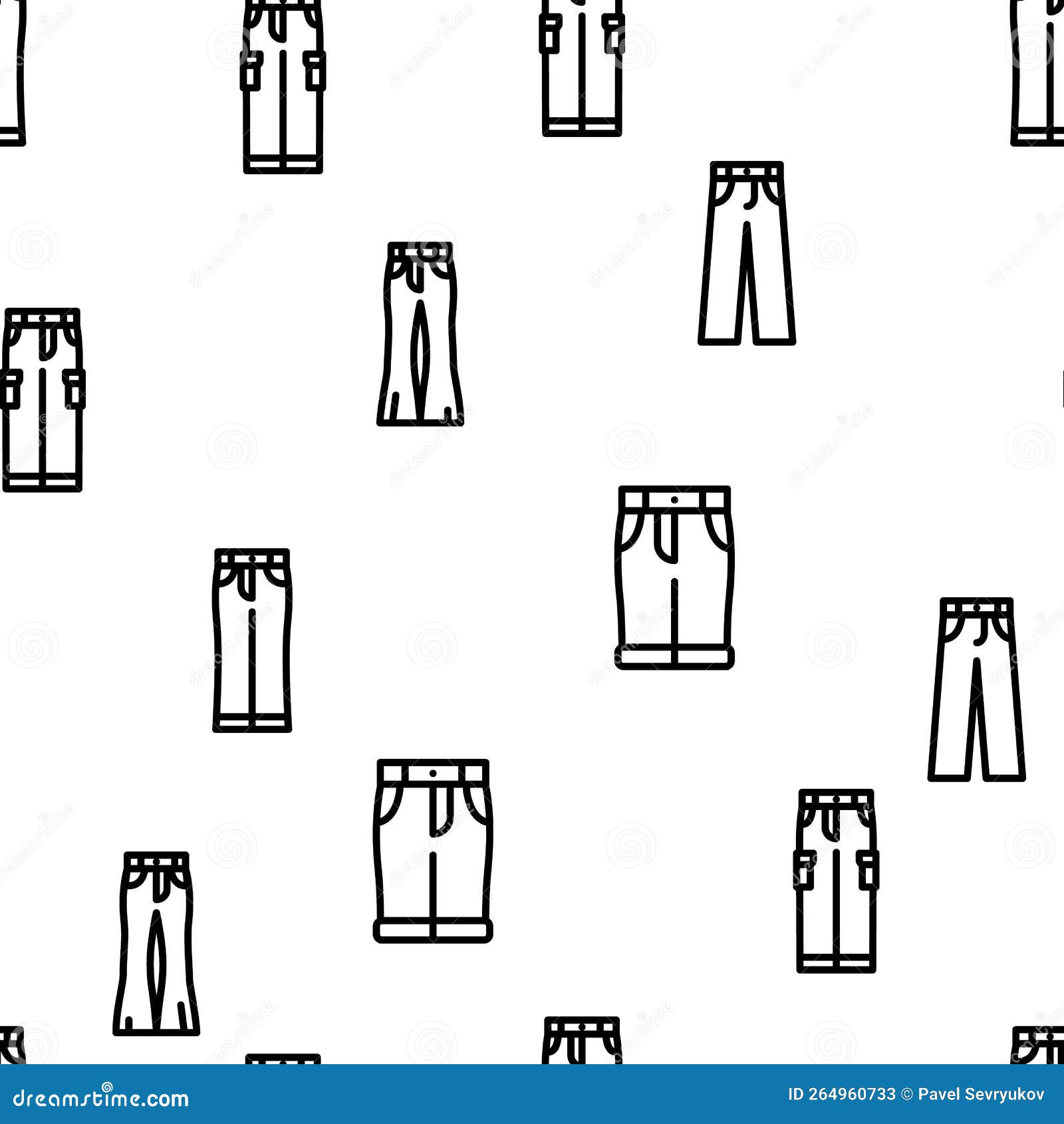 Pants Trousers Fashion Vector Seamless Pattern Stock Vector ...