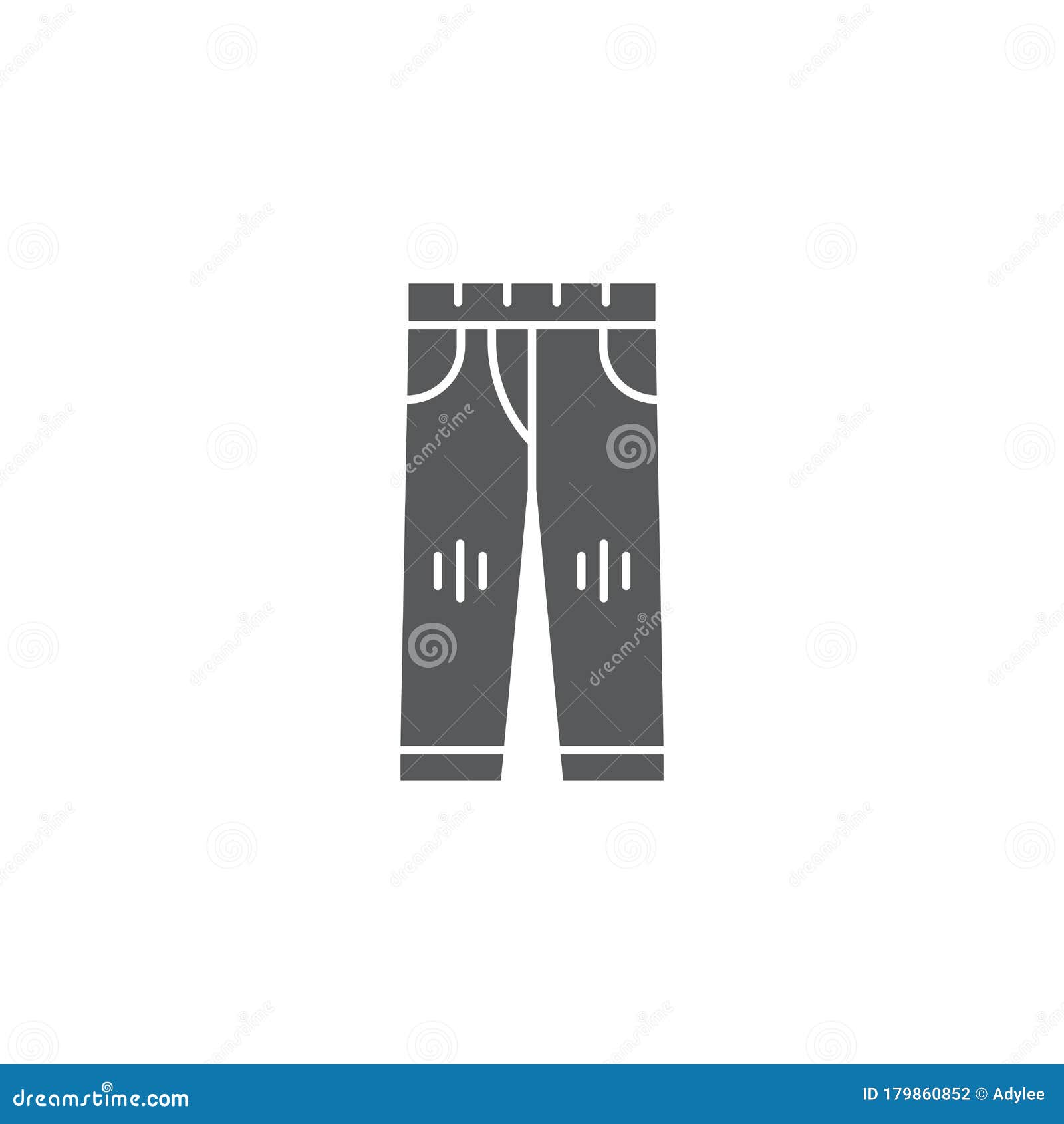Pants Trousers Vector Icon Symbol Isolated on White Background Stock ...