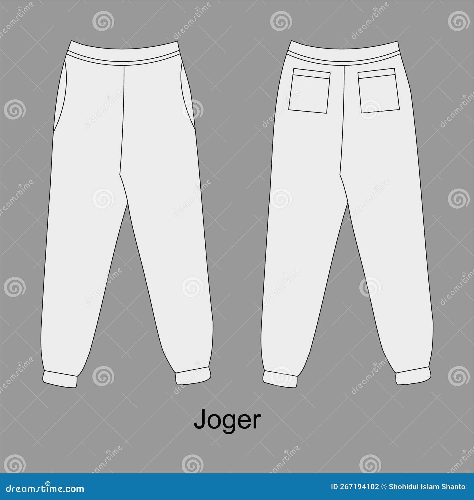 Pants Vector Collection. Woman Pants Template.. Vector Apparel Mockup ...
