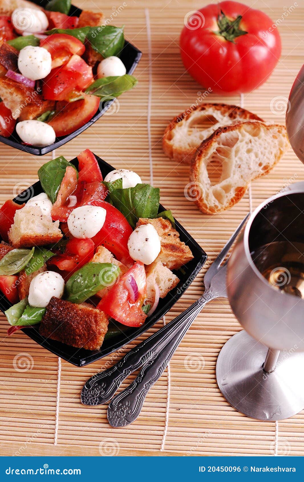 Panzanella with mozarella stock photo. Image of panzanella - 20450096