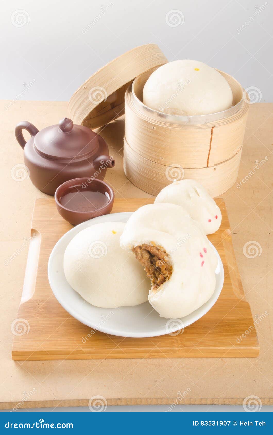 Pao or Asian Buns on a Background. Stock Image - Image of delicious ...
