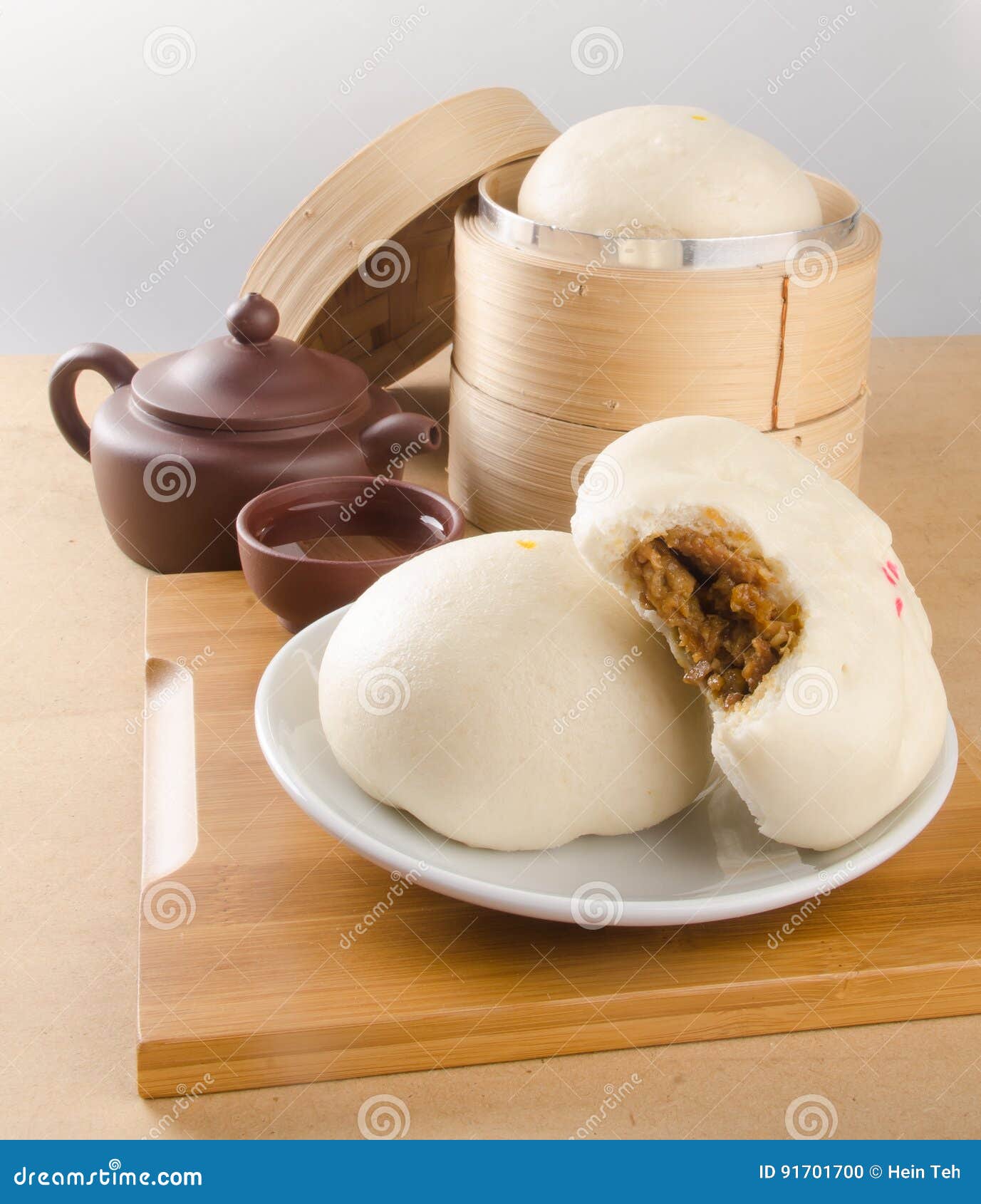 Pao or Asian Buns on a Background. Stock Photo - Image of steamed ...