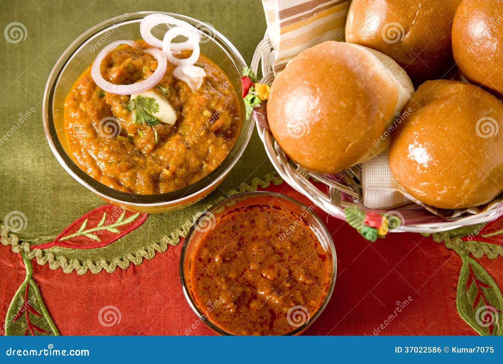 Pao Bhaji stock photo. Image of chutney, food, lemon - 37022586