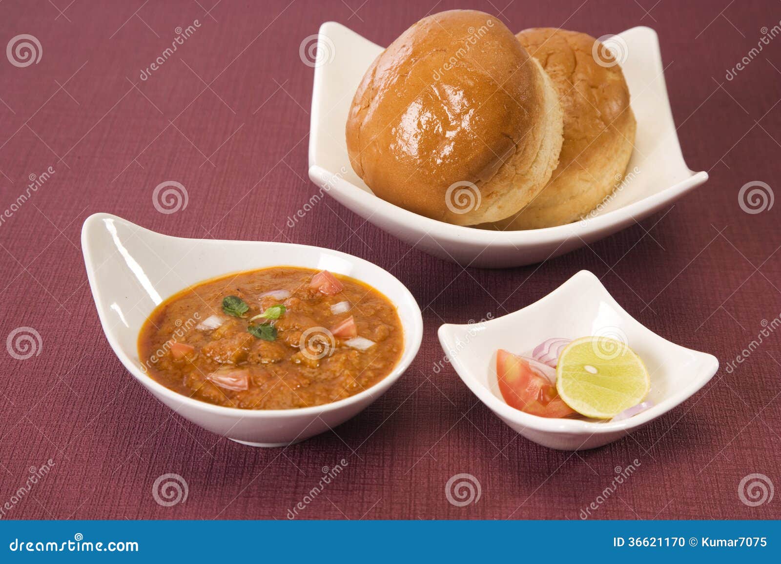 Pao Bhaji stock photo. Image of salad, butter, peas, bread - 36621170