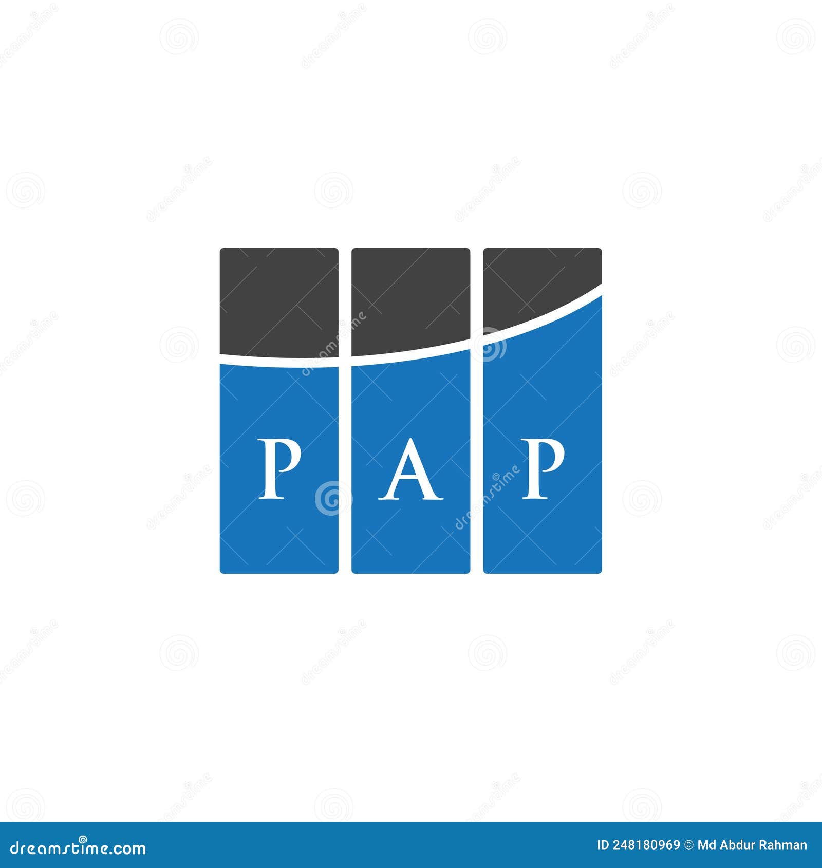 PAP Letter Logo Design On WHITE Background. PAP Creative Initials ...