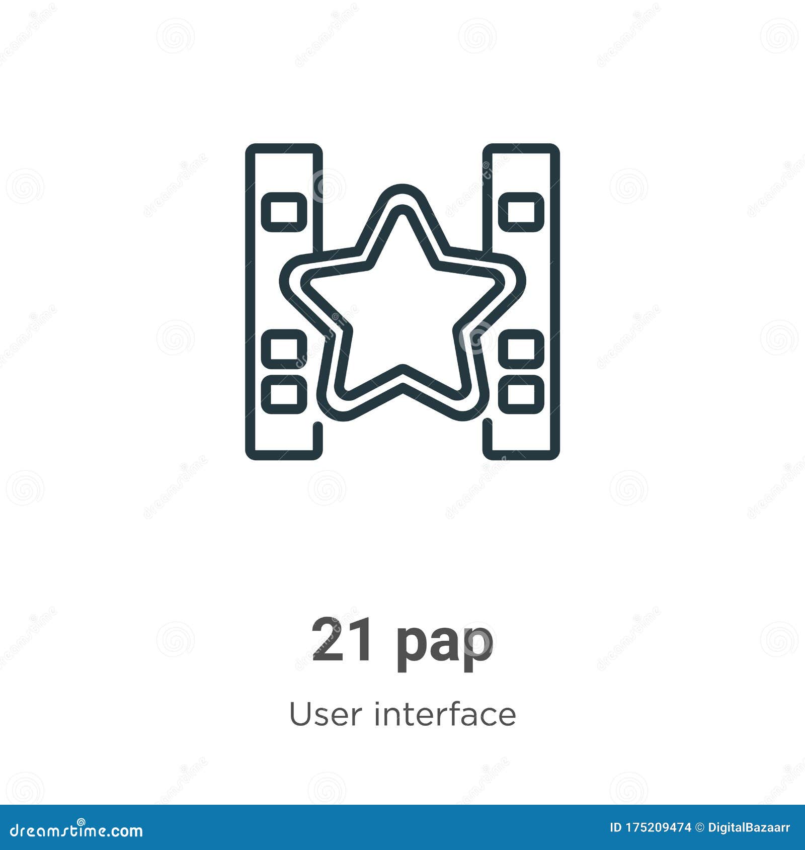 21 Pap Outline Vector Icon. Thin Line Black 21 Pap Icon, Flat Vector ...