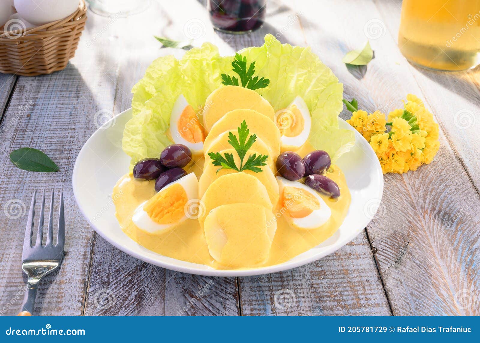 Papa a La Huancaina - Traditional Peruvian Food Stock Image - Image of ...