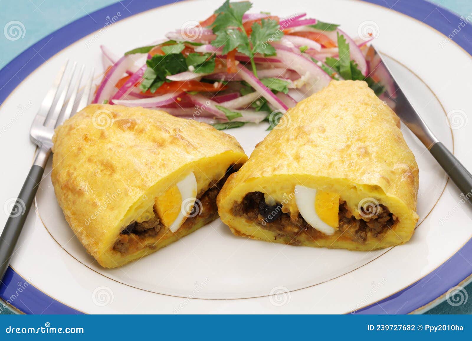 Papa Rellena, Peruvian Stuffed Potatoes Stock Photo - Image of beef ...