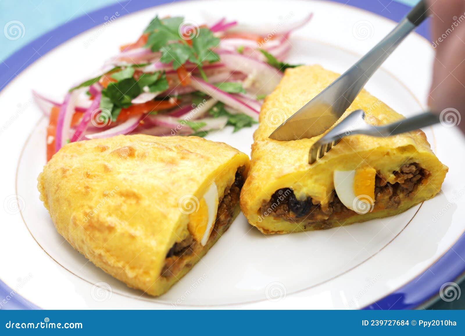 Papa Rellena, Peruvian Stuffed Potatoes Stock Photo - Image of isolated ...