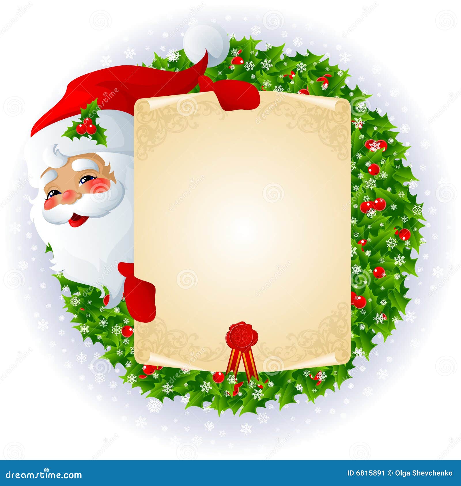 Papai Noel Com Placa De Mensagem Ilustração Stock - Ilustração de vazio ...