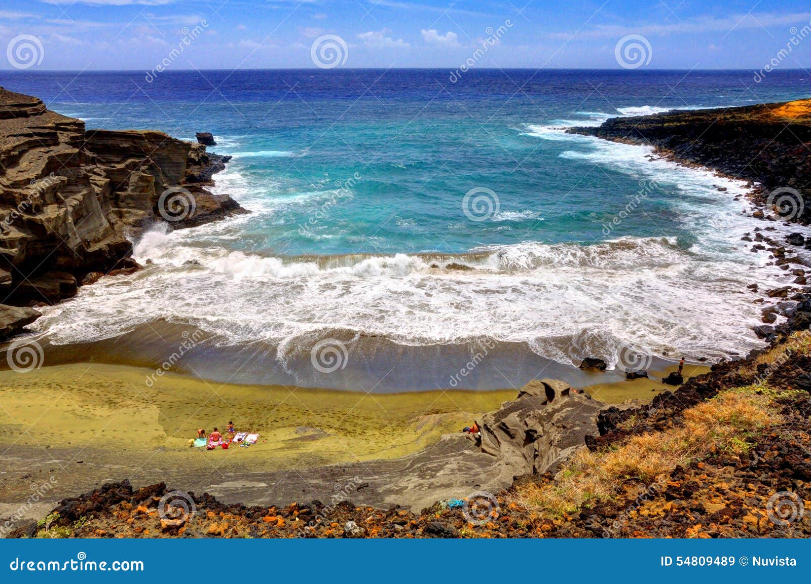 Papakolea Beach stock image. Image of swimming, swim - 54809489