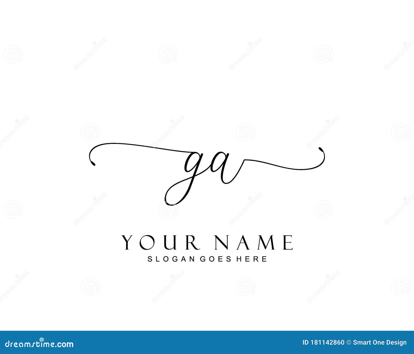 Initial GA Signature Logo Template Vector Stock Vector - Illustration ...