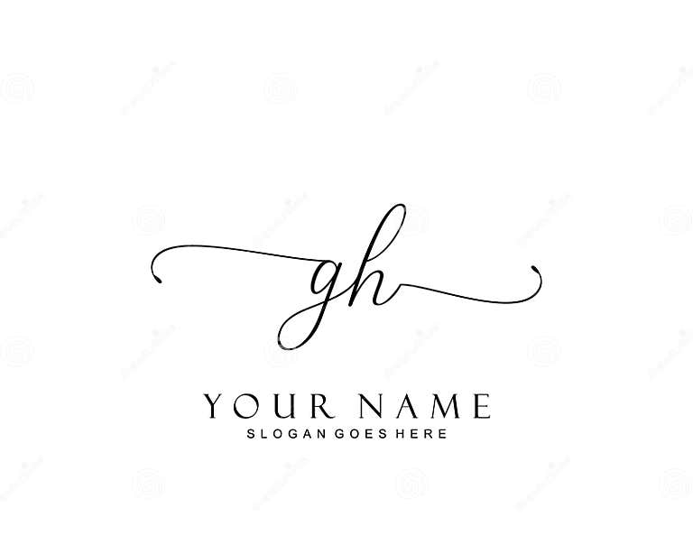 Initial GH Signature Logo Template Vector Stock Vector - Illustration ...