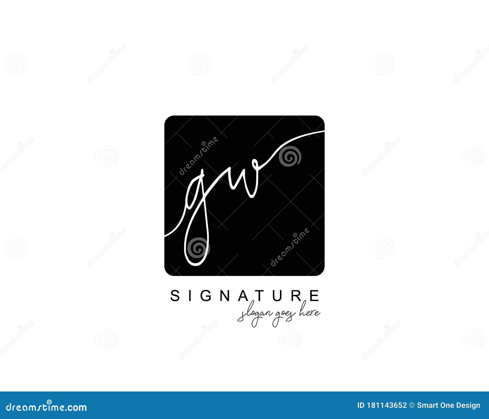 Initial GW Signature Logo Template Vector Stock Vector - Illustration ...