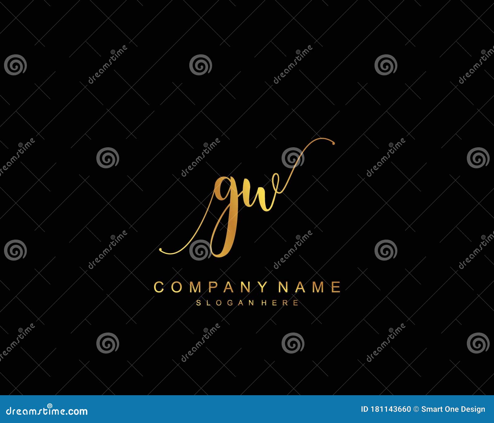 Initial GW Signature Logo Template Vector Stock Vector - Illustration ...