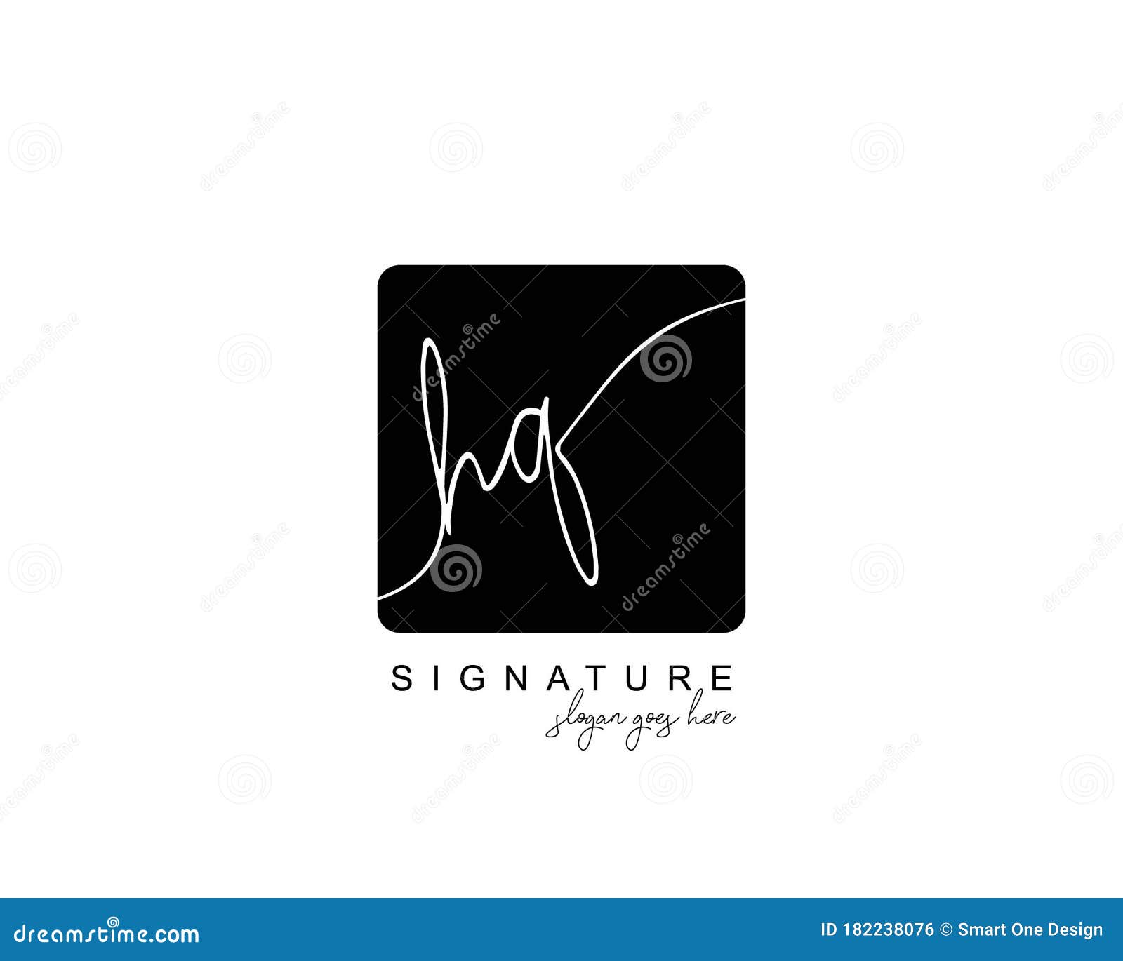 Initial HQ Signature Logo Template Vector Stock Vector - Illustration ...