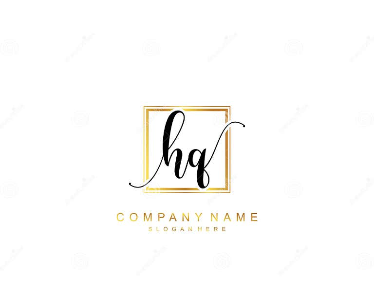 Initial HQ Signature Logo Template Vector Stock Vector - Illustration ...