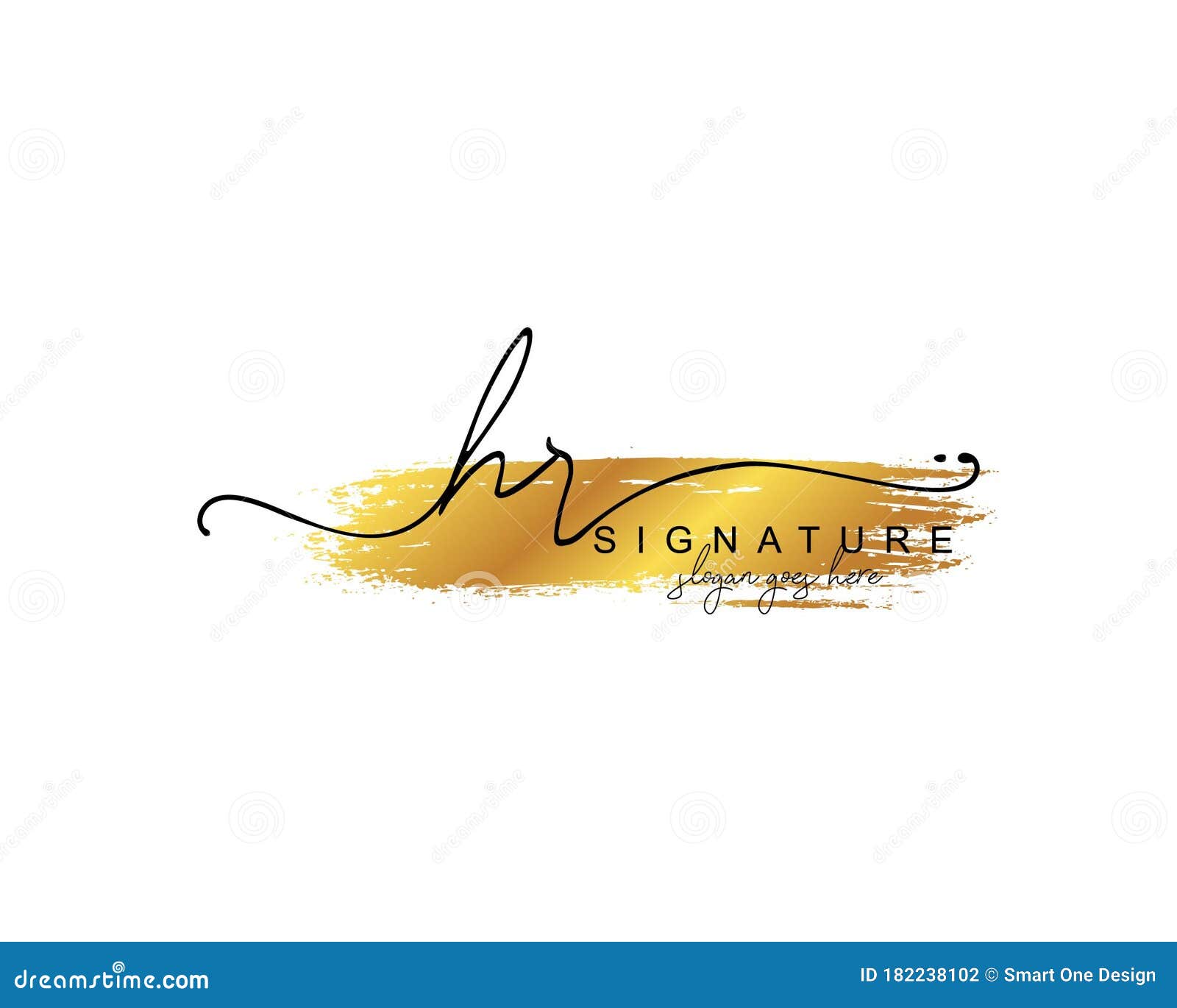 Initial HR Signature Logo Template Vector Stock Vector - Illustration ...