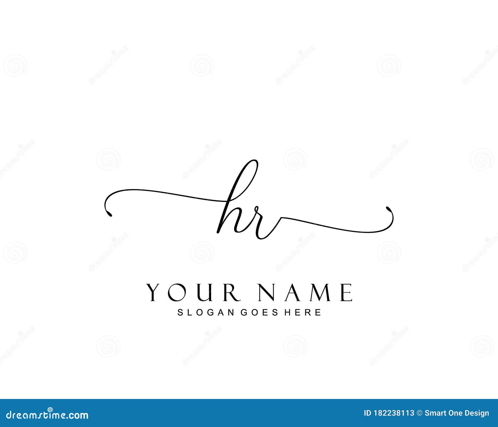 Initial HR Signature Logo Template Vector Stock Vector - Illustration ...