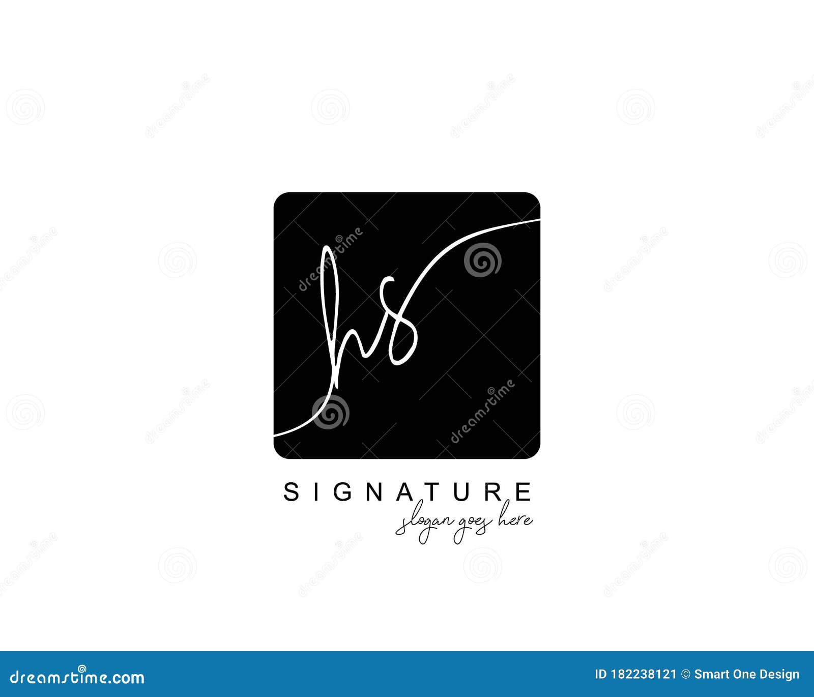 Initial HS Signature Logo Template Vector Stock Vector - Illustration ...