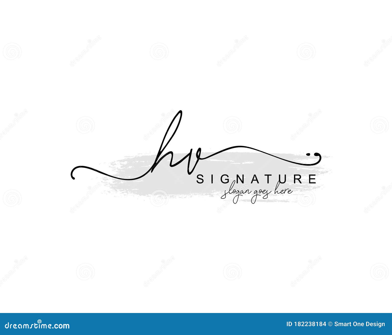 Initial HV Signature Logo Template Vector Stock Vector - Illustration ...