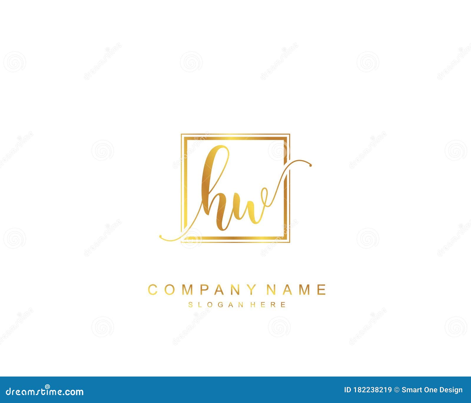 Initial HW Signature Logo Template Vector Stock Vector - Illustration ...
