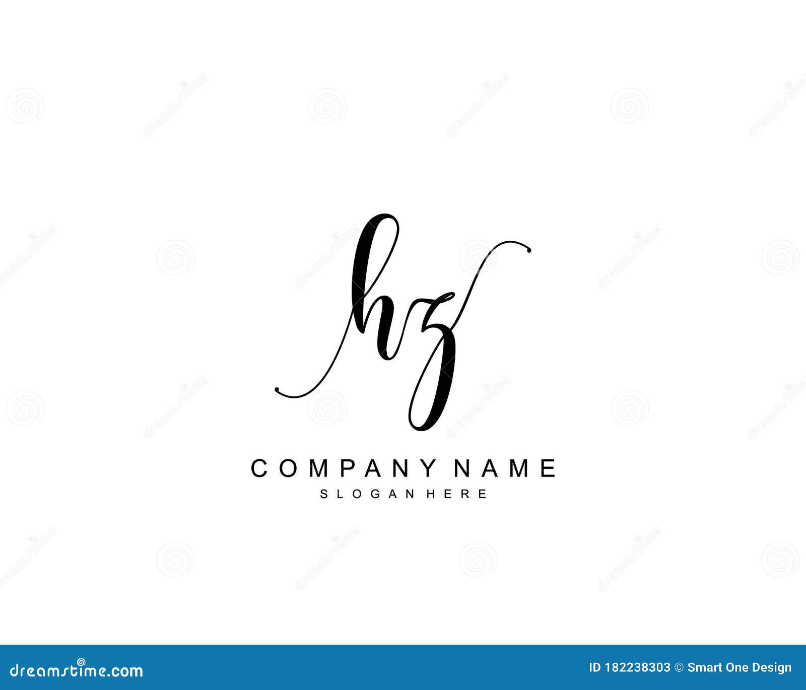 Initial HZ Signature Logo Template Vector Stock Vector - Illustration ...