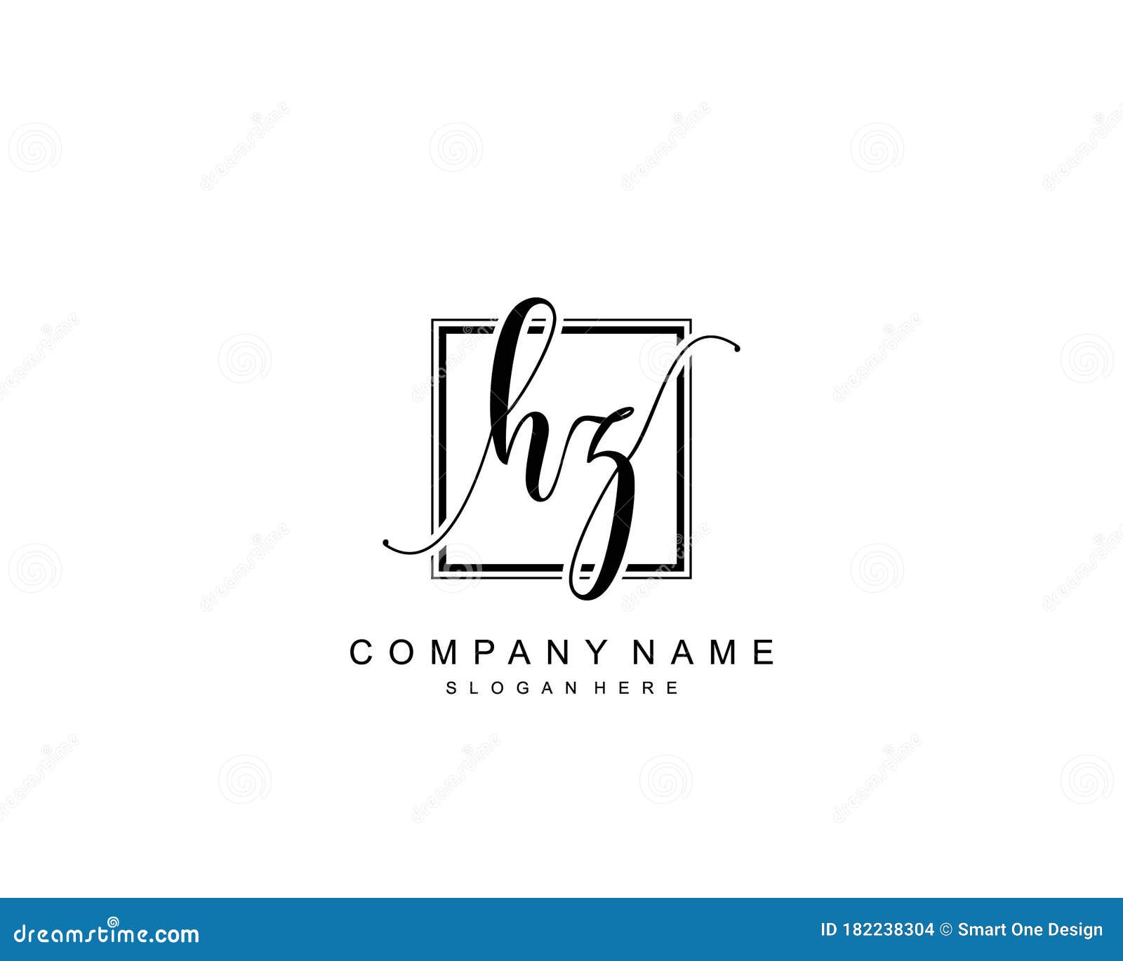 Initial HZ Signature Logo Template Vector Stock Vector - Illustration ...