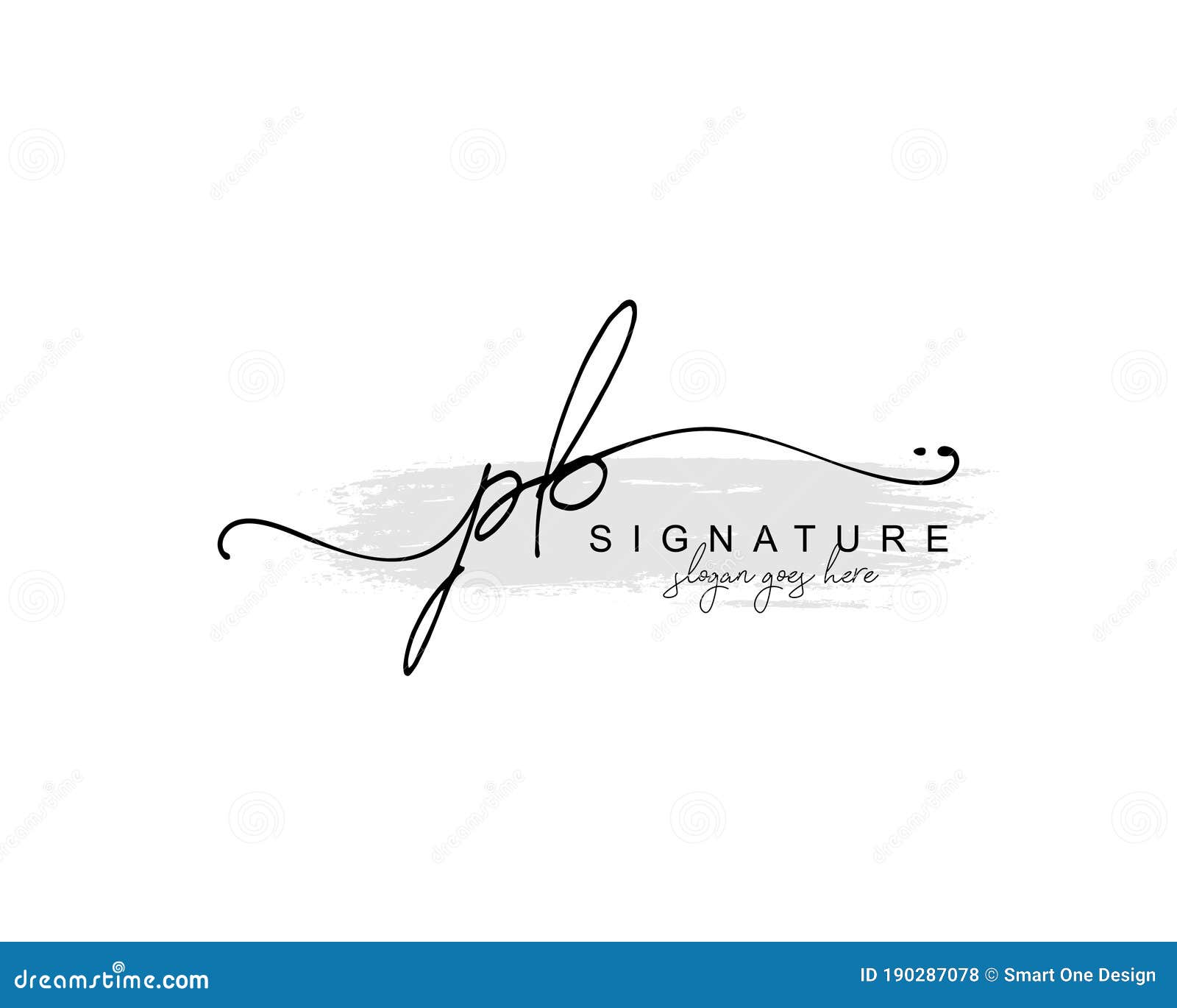 PB Signature Logo Template Vector Stock Vector - Illustration of floral ...