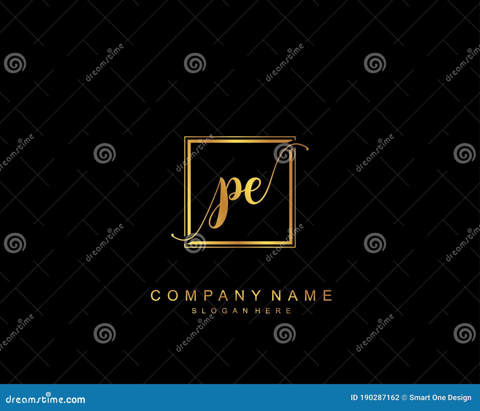 PE Signature Logo Template Vector Stock Vector - Illustration of drawn ...
