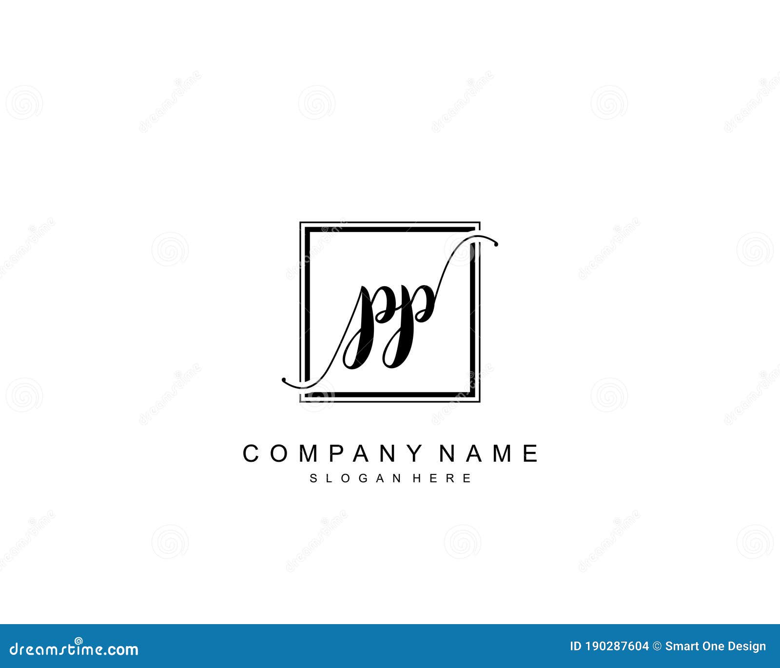 PP Signature Logo Template Vector Stock Vector - Illustration of font ...