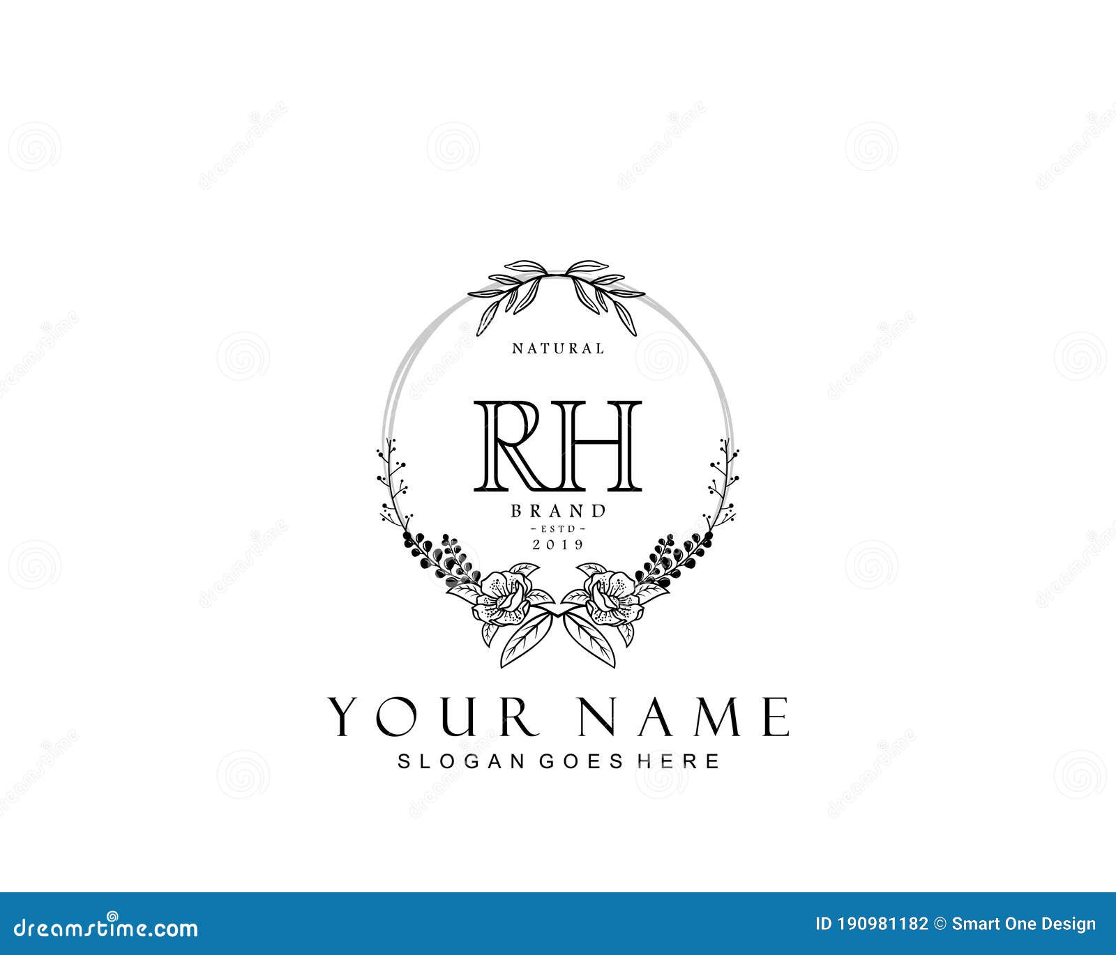 RH Signature Logo Template Vector Stock Vector - Illustration of ...