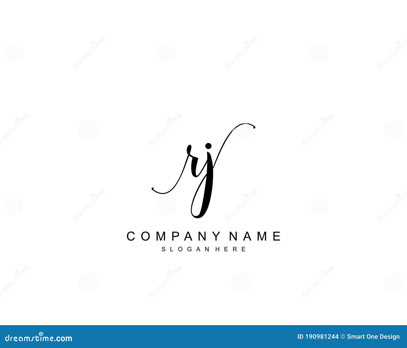 RJ Signature Logo Template Vector Stock Vector - Illustration of ...