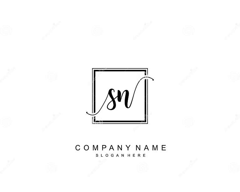 SN Signature Logo Template Vector Stock Vector - Illustration of ...