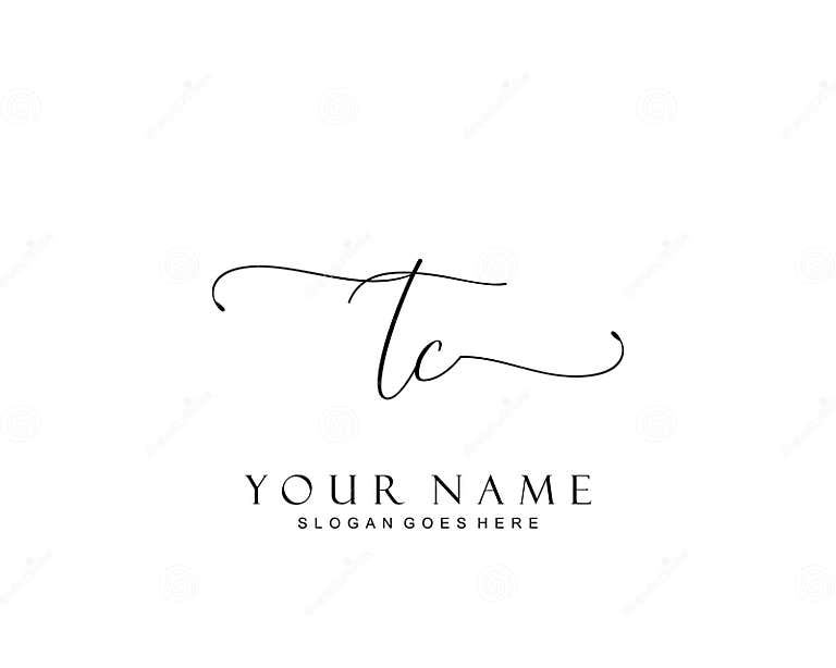 TC Signature Logo Template Vector Stock Vector - Illustration of font ...