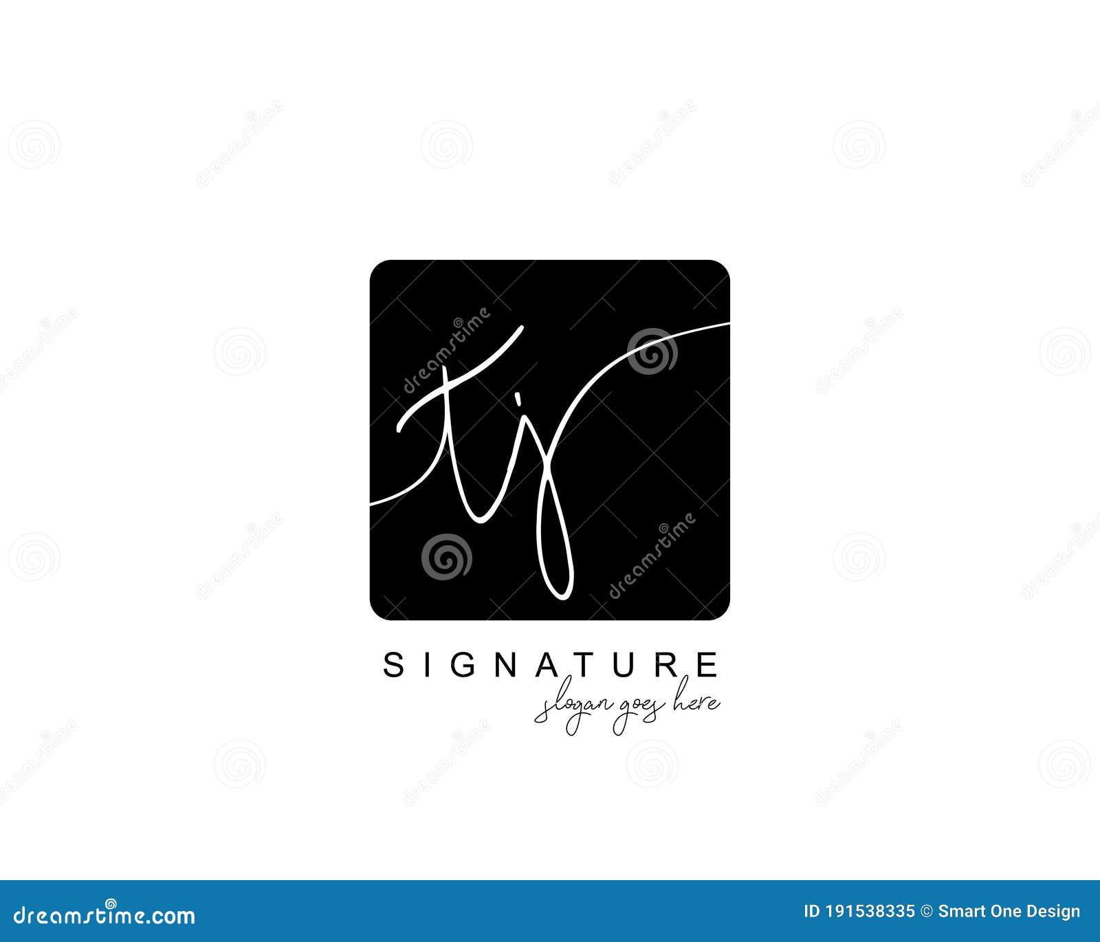 TJ Signature Logo Template Vector Stock Vector - Illustration of ...